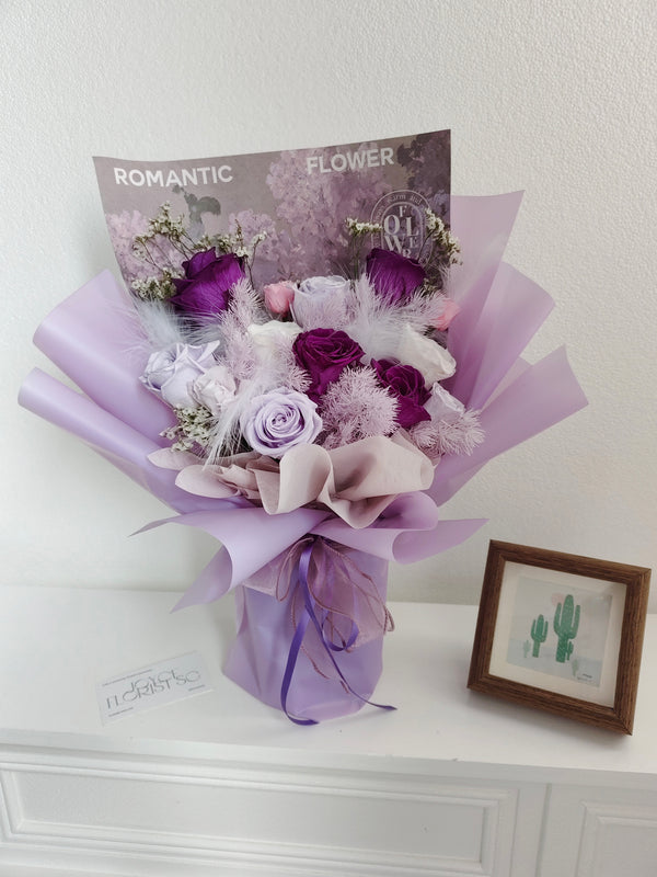 Preserved Flower Bouquet - The Noble Purple – Joyce Florist SG