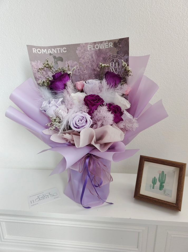 Preserved Flower Bouquet - The Noble Purple – Joyce Florist SG